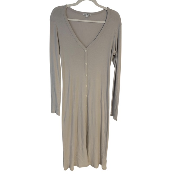 James Perse | Dresses | Standard James Perse Ribbed Knit Button Front ...